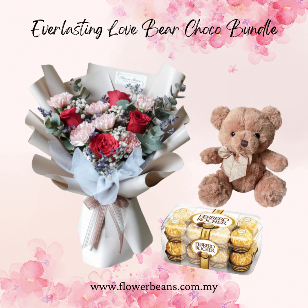 Everlasting Love Bear Choco Bundle - Flower Beans